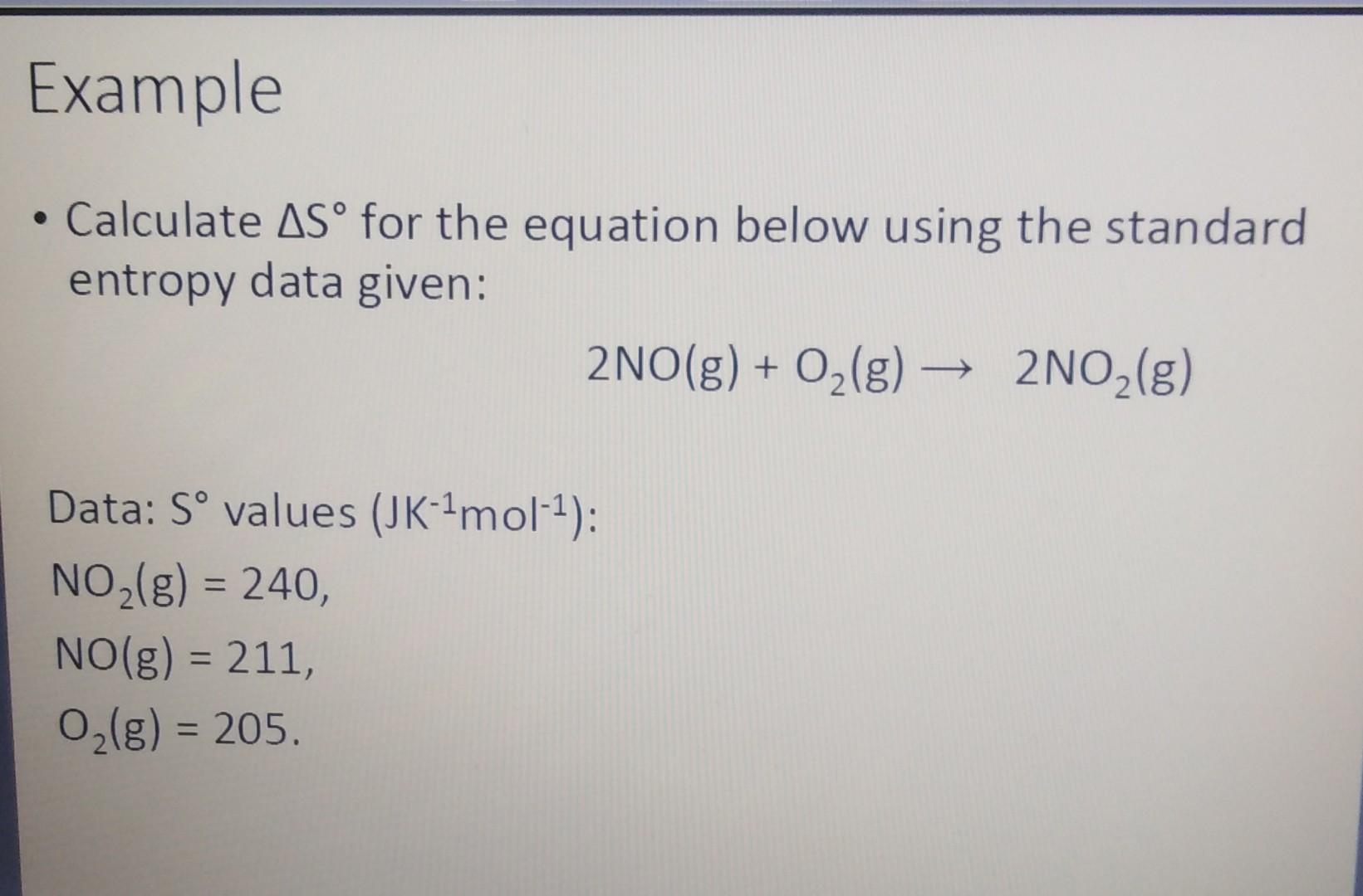 Solved - Calculate ΔS∘ for the equation below using the | Chegg.com