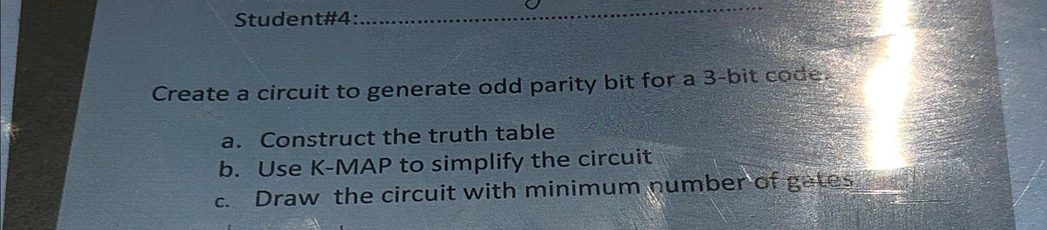 Solved Student#4:Create a circuit to generate odd parity bit | Chegg.com