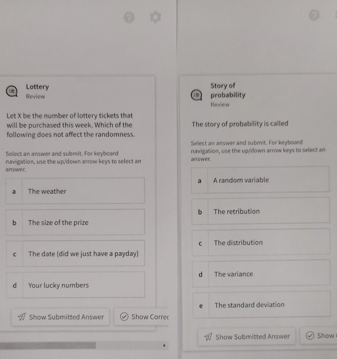 Solved Lottery Review Story of probability Review Let X be | Chegg.com