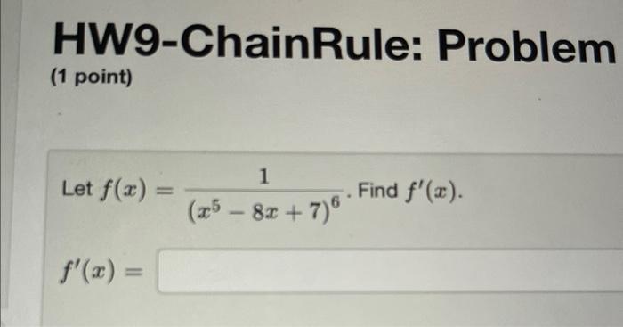 Solved HW9-ChainRule: Problem (1 point) Let | Chegg.com