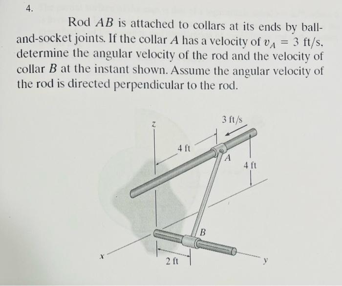 Solved Rod AB is attached to collars at its ends by | Chegg.com