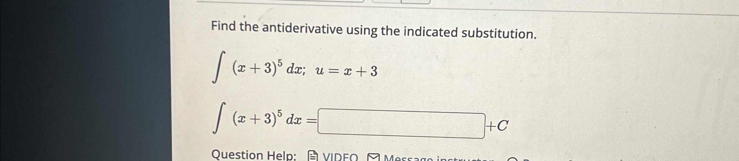 Solved Find the antiderivative using the indicated | Chegg.com