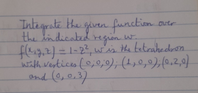 Solved Integrate the given function over the indicated | Chegg.com