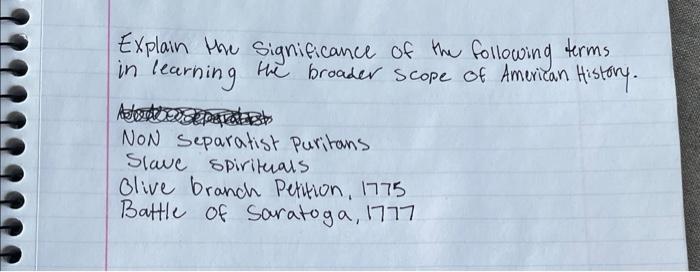 Explain the significance of the following terms in | Chegg.com