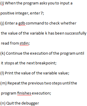 write UNIX and gdb commands to perform the following | Chegg.com