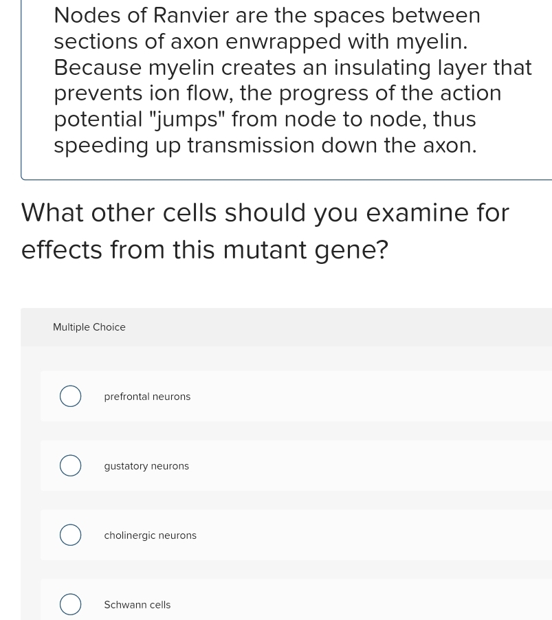 Solved Nodes of Ranvier are the spaces between sections of | Chegg.com
