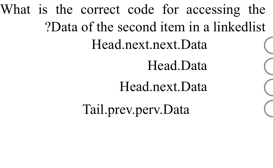 Solved What is the correct code for accessing the ?Data of | Chegg.com