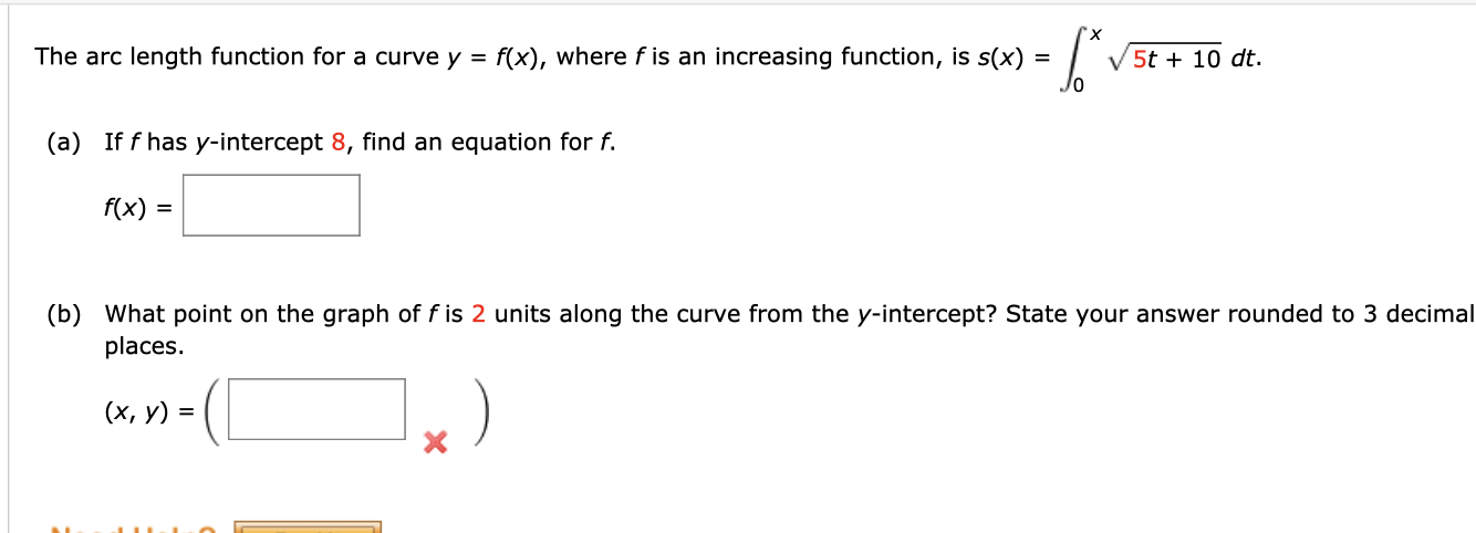 Solved The arc length function for a curve y=f(x), ﻿where f | Chegg.com
