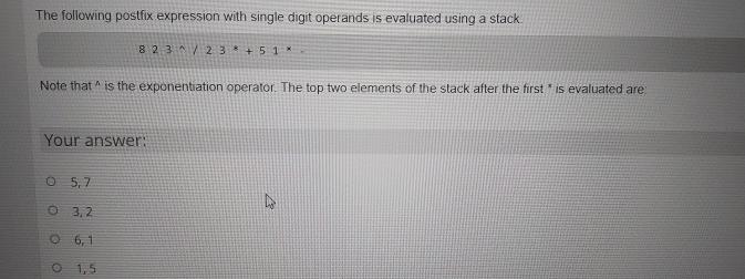 Solved The following postfix expression with single digit | Chegg.com