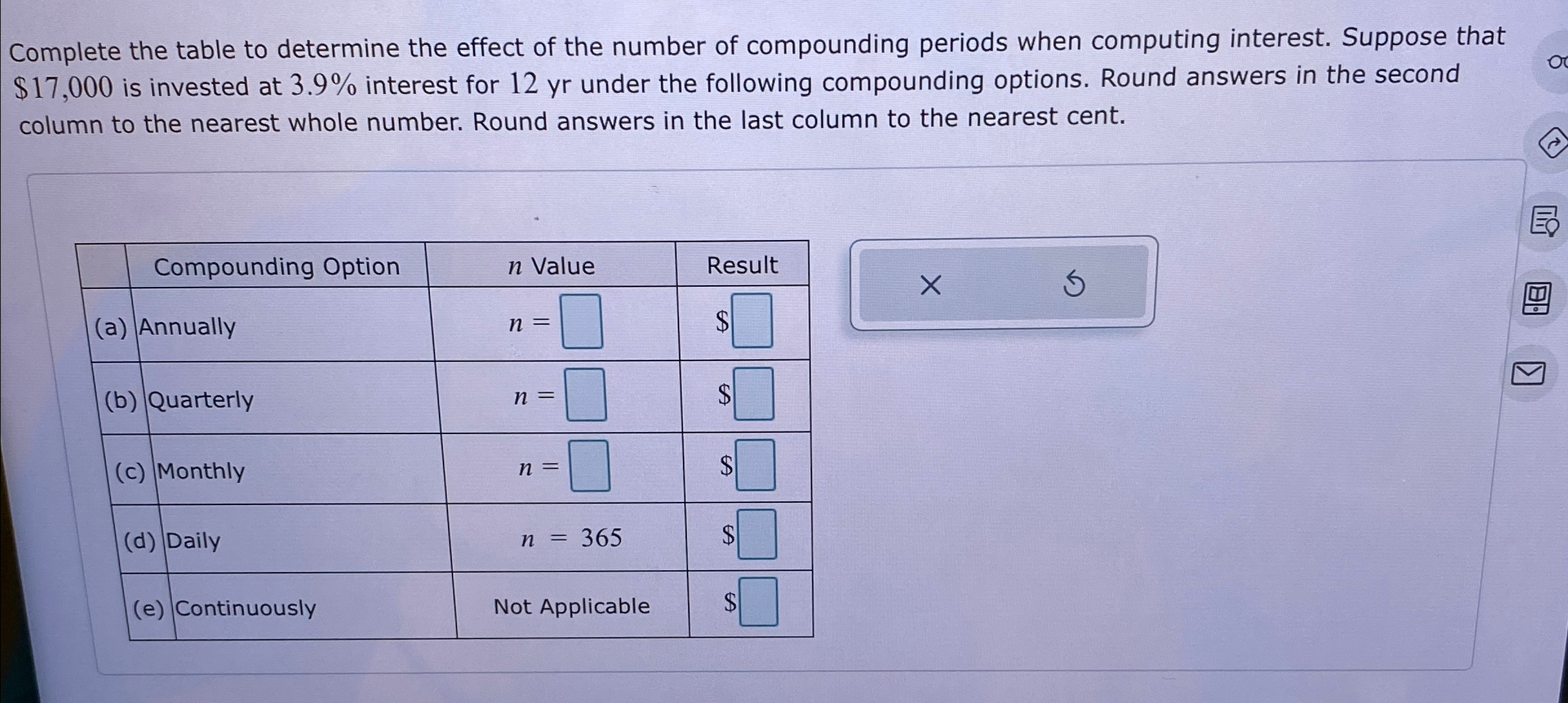 Solved Complete the table to determine the effect of the | Chegg.com