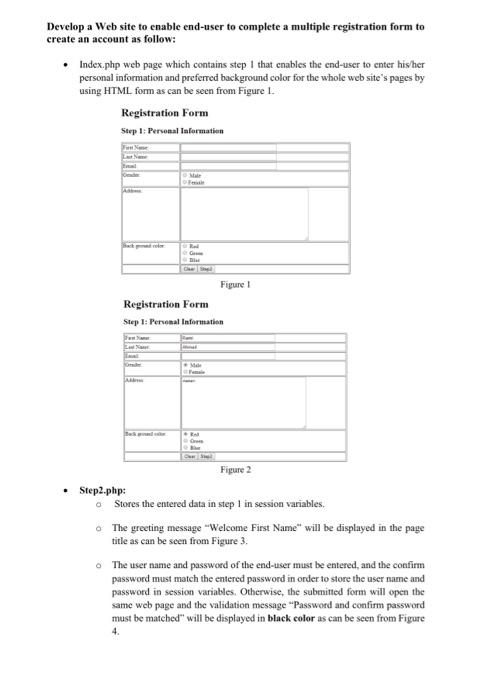 Solved a Develop a Web site to enable end-user to complete a | Chegg.com