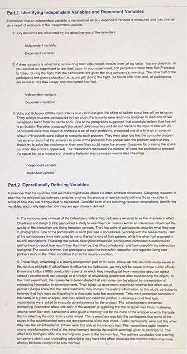 Solved HELP NEEDEDplease answer each section in both part | Chegg.com