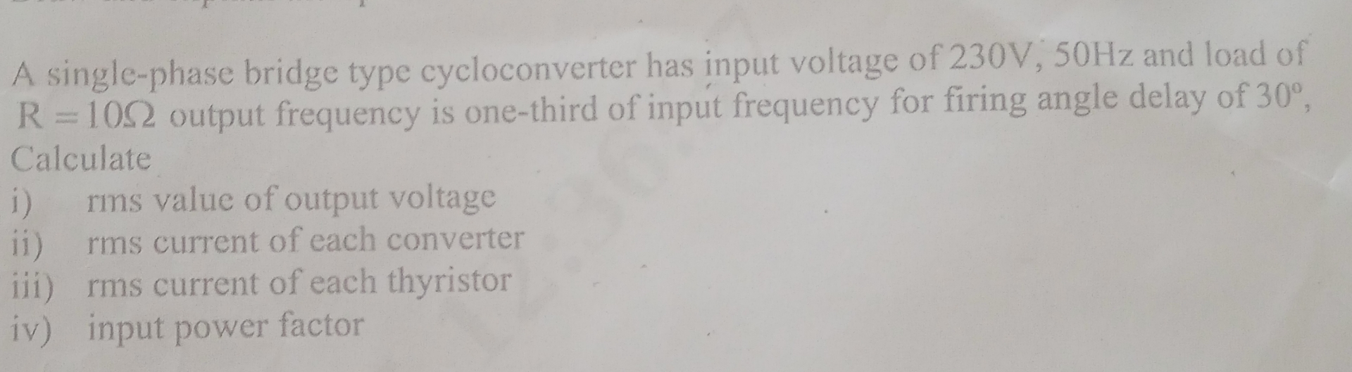 Solved A single-phase bridge type cycloconverter has input | Chegg.com