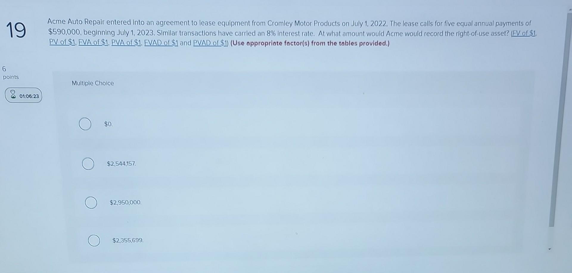 Solved Acme Auto Repair entered into an agreement to lease | Chegg.com