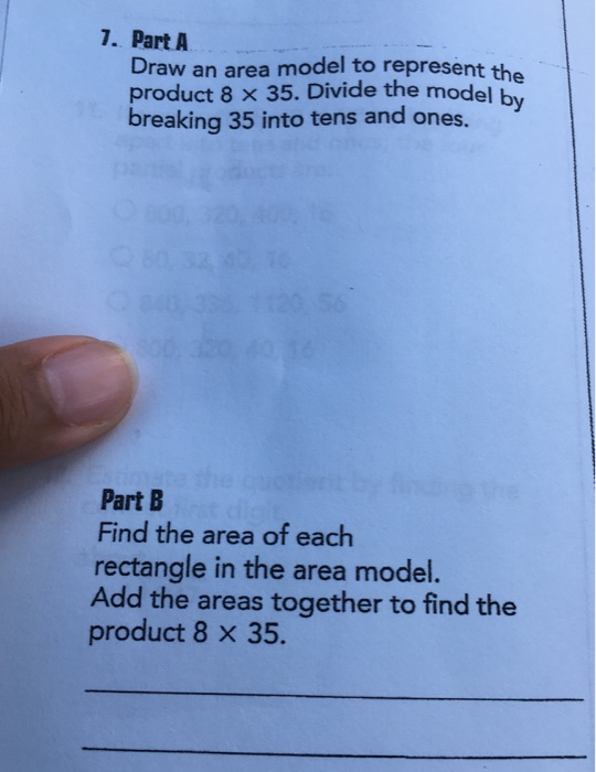 Solved 1. Part A Draw an area model to represent the product | Chegg.com