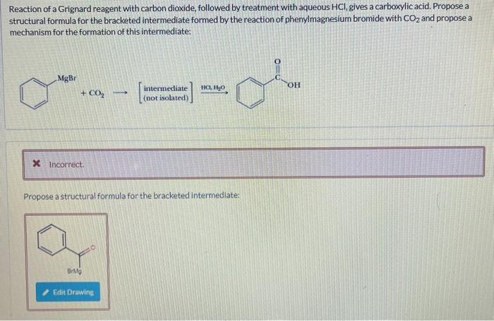 Solved Reaction of a Grignard reagent with carbon dioxide, | Chegg.com