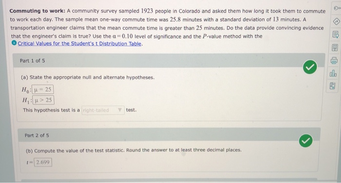 Solved Commuting to work: A community survey sampled 1923 | Chegg.com