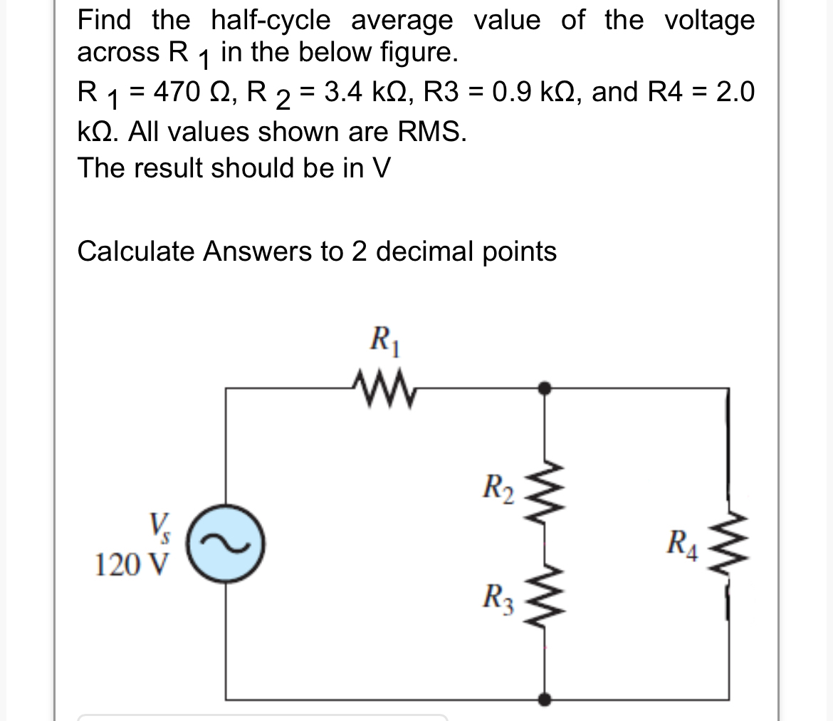 Solved Find the half-cycle average value of the voltage | Chegg.com