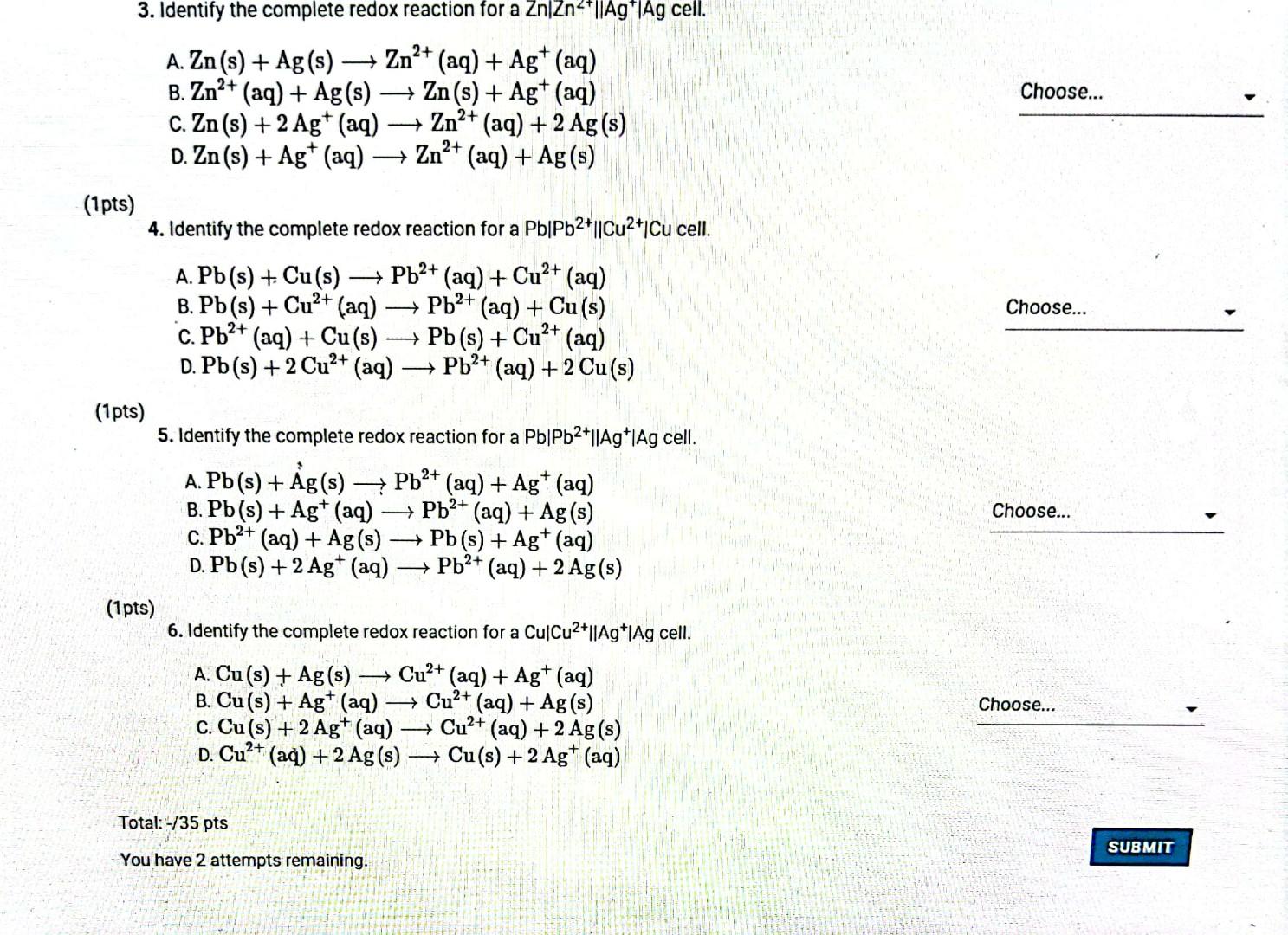 Solved (2pts) Voltaic Cells Are you completing this | Chegg.com
