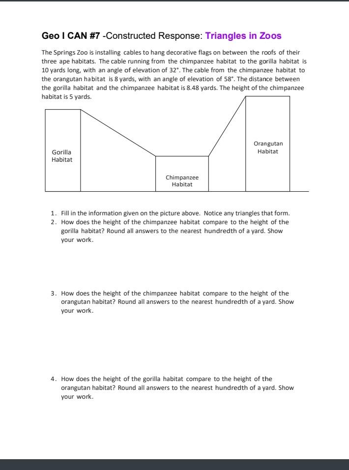 Solved Geo I CAN \#7 -Constructed Response: Triangles in | Chegg.com