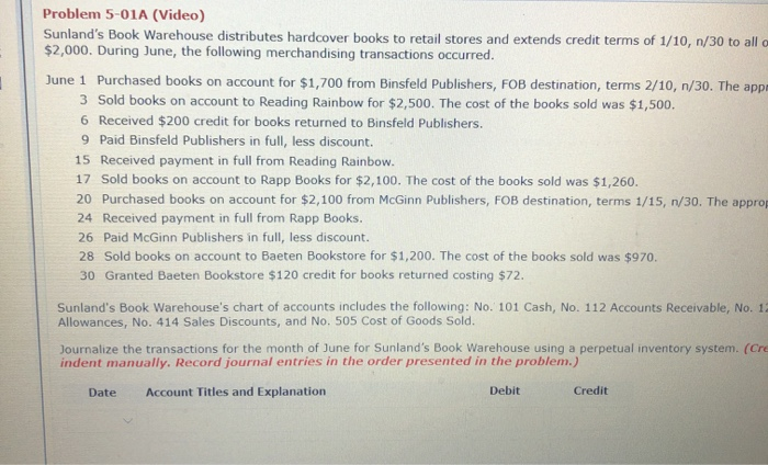 Solved Exercise 5-09 a-b (Part Level Submission) Presented | Chegg.com