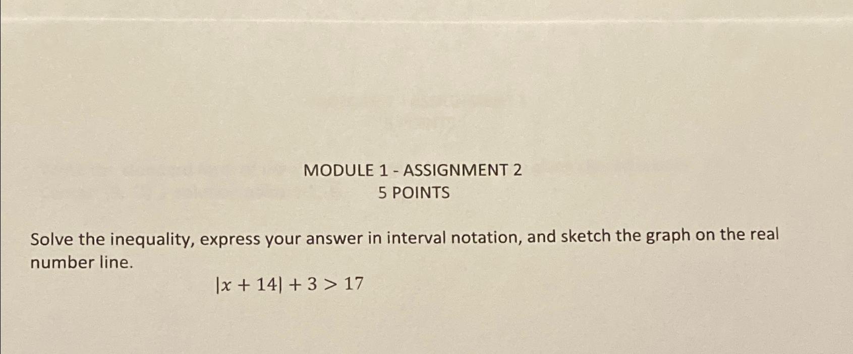 Solved MODULE 1 - ﻿ASSIGNMENT 25 ﻿POINTSSolve the | Chegg.com