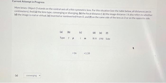 Solved Current Attempt in Progress More lenses. Object | Chegg.com