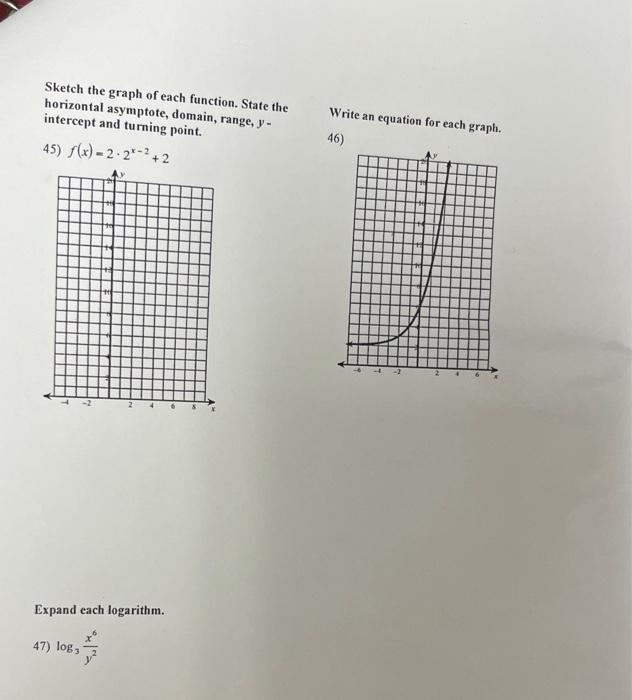 Solved Sketch the graph of each function. State the | Chegg.com