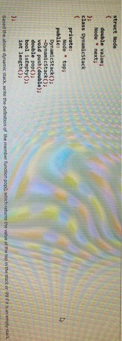 Solved struct Node C double value; Node. next; 35 class | Chegg.com