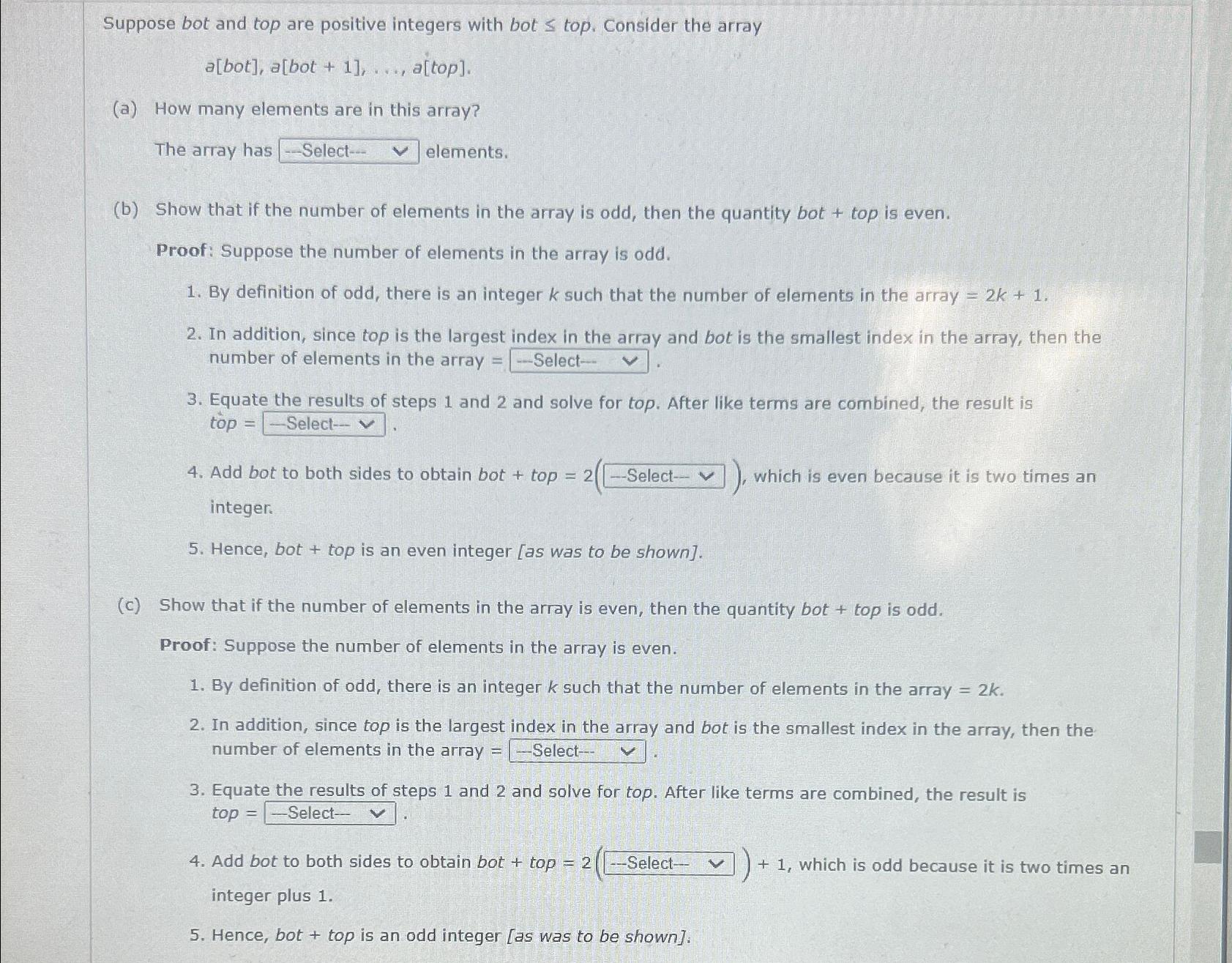 Solved Suppose bot and top are positive integers with bot ≤ | Chegg.com