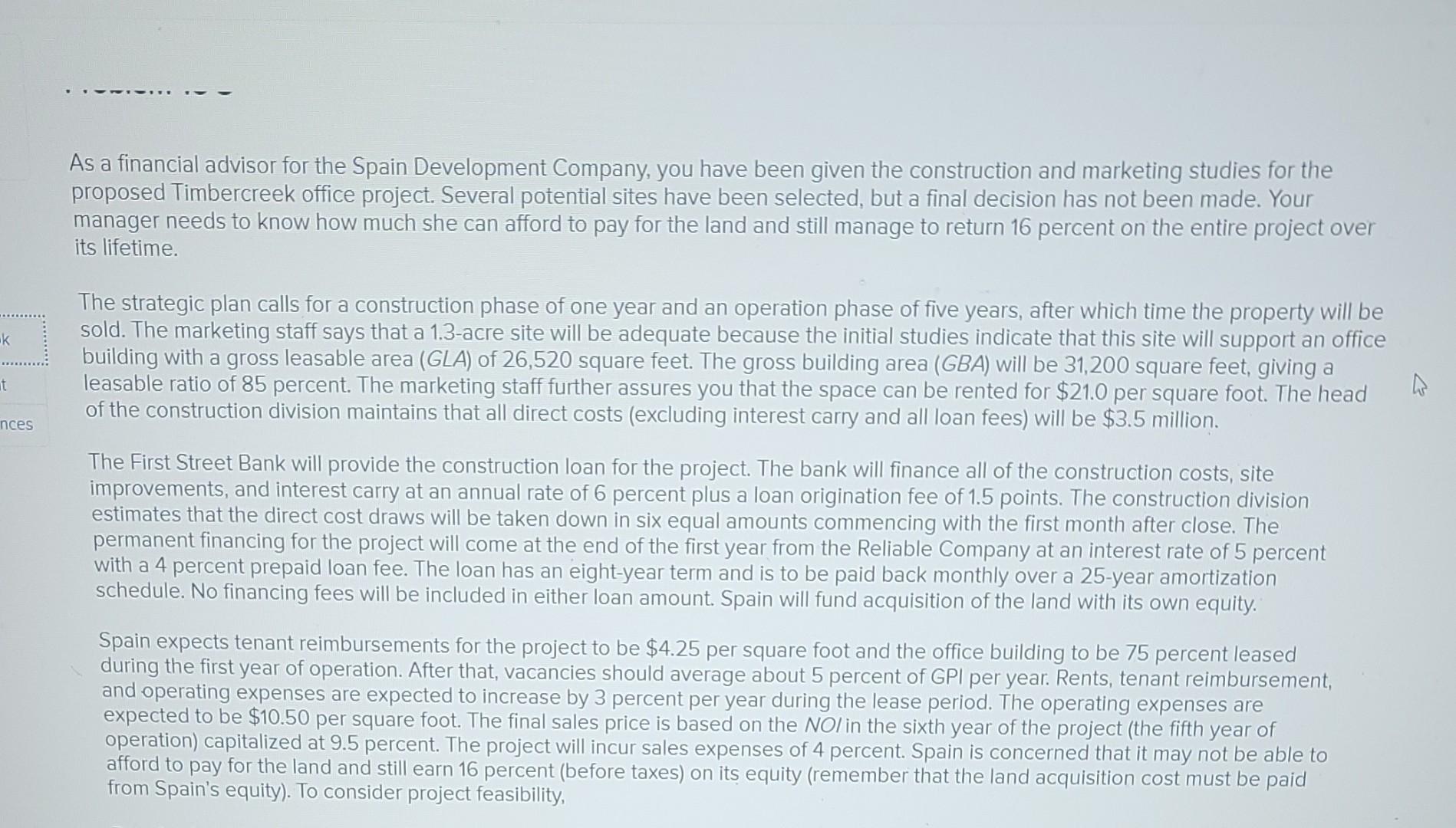 As a financial advisor for the Spain Development | Chegg.com