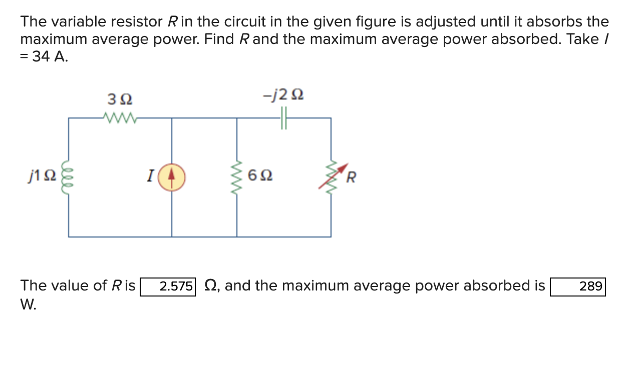 Solved The variable resistor R ﻿in the circuit in the given | Chegg.com
