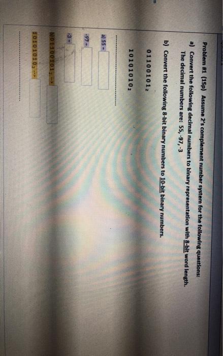 Solved Problem #1 (15p) Assume 2's complement number system | Chegg.com