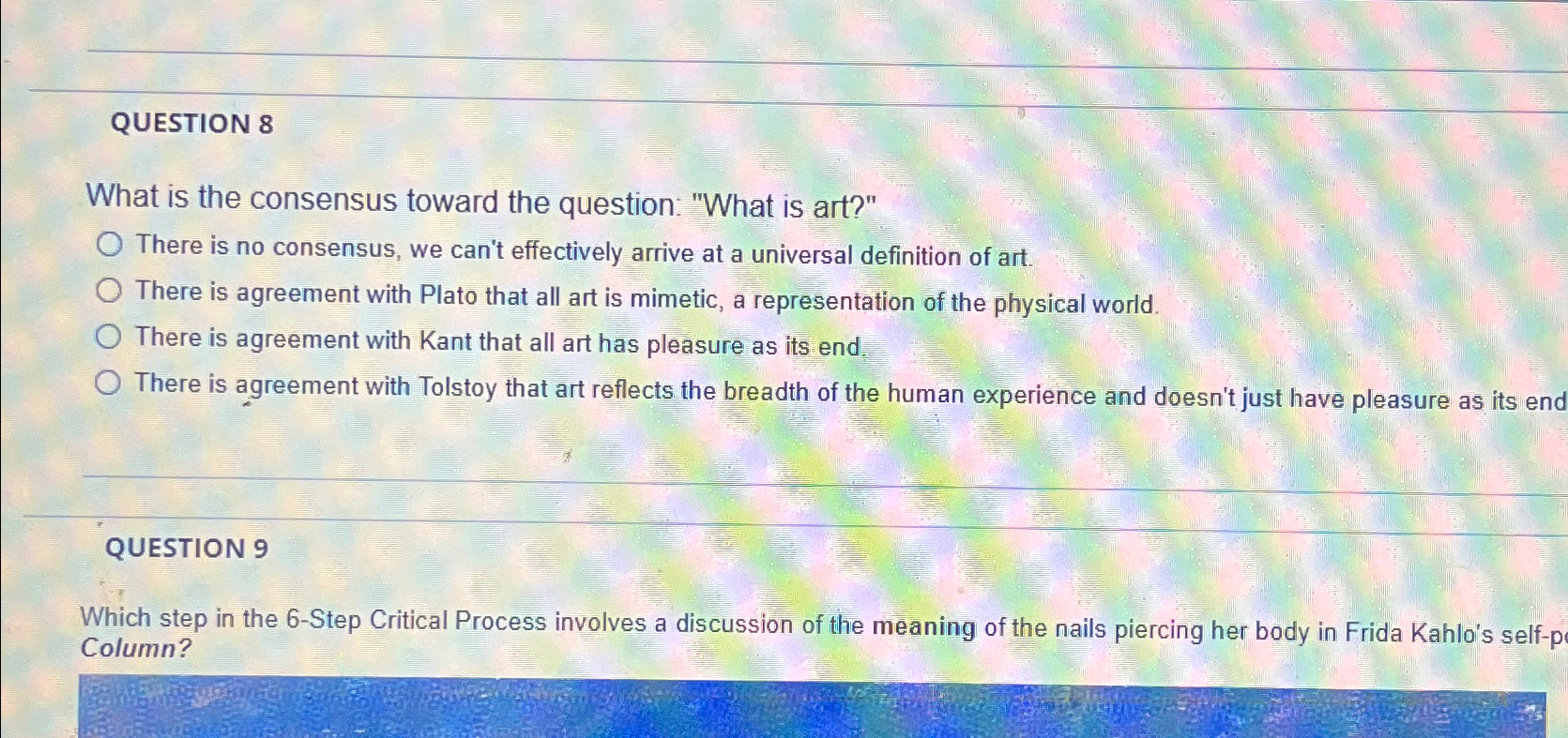 Solved QUESTION 8What is the consensus toward the question: | Chegg.com