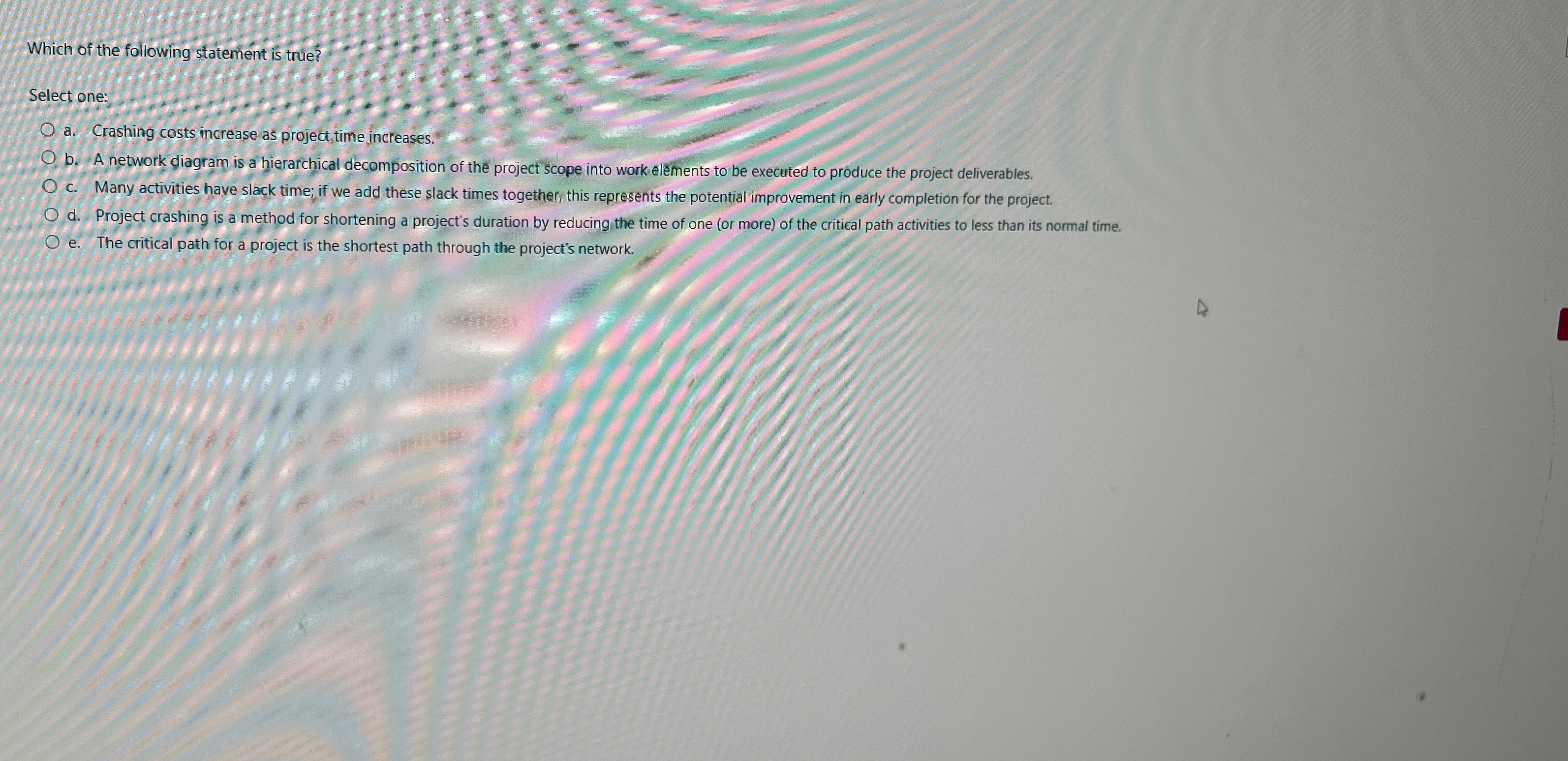 Solved Which of the following statement is true?Select | Chegg.com