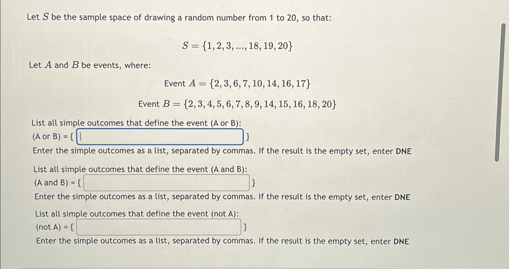 Solved Let S ﻿be the sample space of drawing a random number | Chegg.com