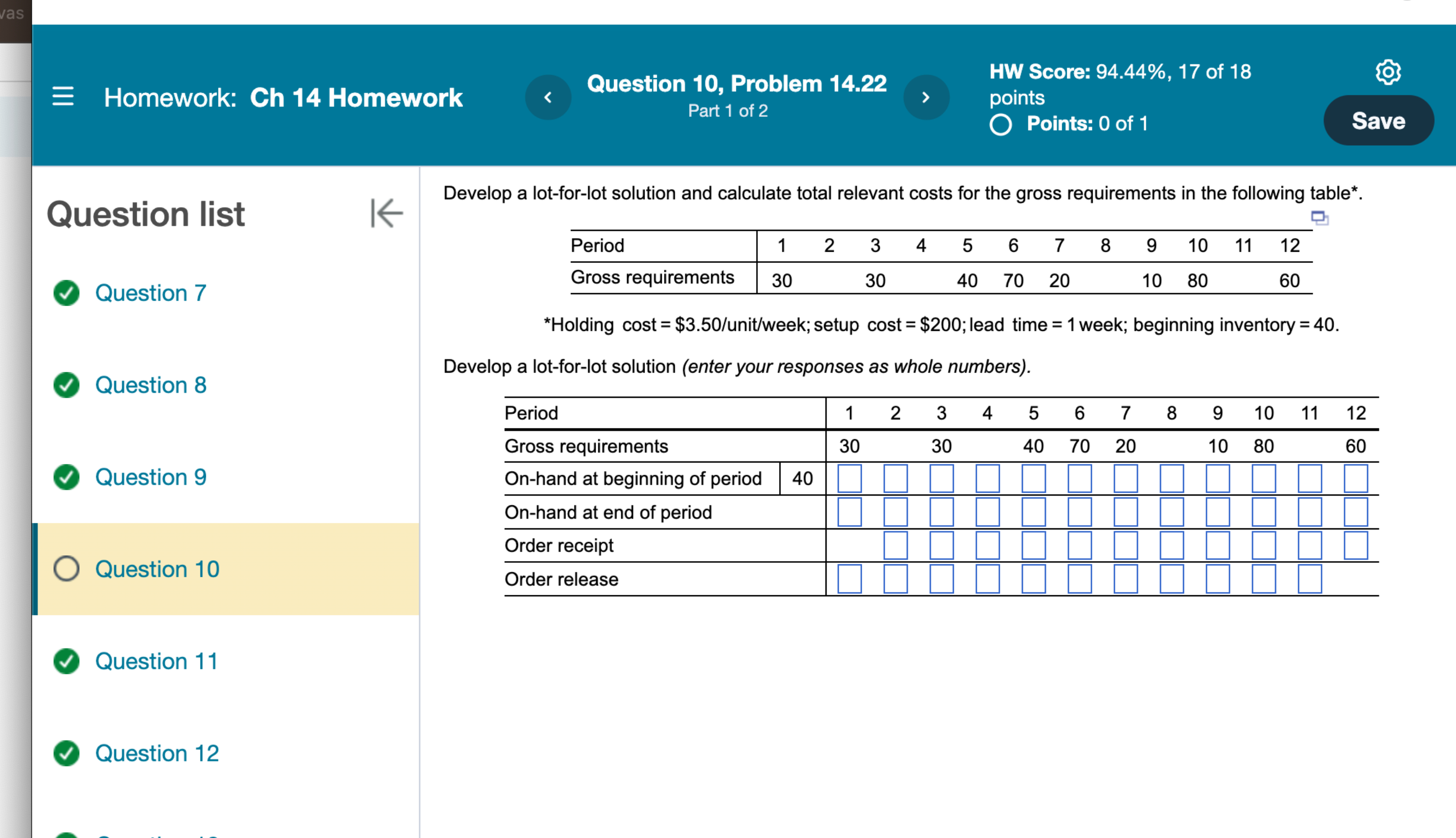 Solved Question 10, ﻿Problem 14.22Part 1 ﻿of 2HW Score: | Chegg.com