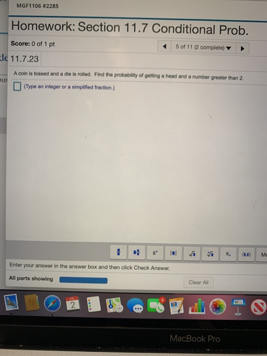 Solved MGF1106 #2285 Homework: Section 11.7 Conditional | Chegg.com