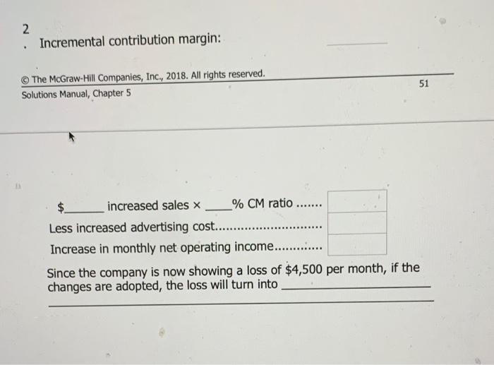 Solved PROBLEM 5-22 CVP Applications; Contribution Margin | Chegg.com