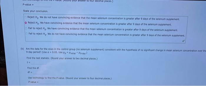Solved A deficiency of the trace element selenium in the | Chegg.com