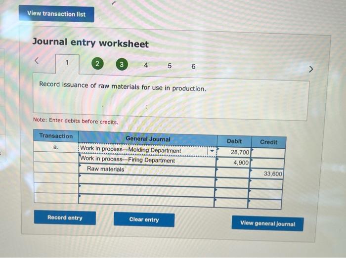 Solved Exercise 5-1 Process Costing Journal Entries [LO5-1] | Chegg.com
