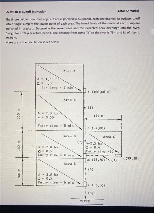 Solved indicated in brackets. Determine the sewer sizes and | Chegg.com