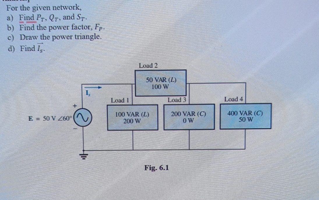 Solved For the given network,a) ﻿Find PT,QT, ﻿and ST.b) | Chegg.com