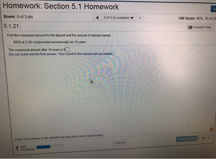 Solved Homework Section 5 1 Homework S Score 0 Of 3 Pts 9