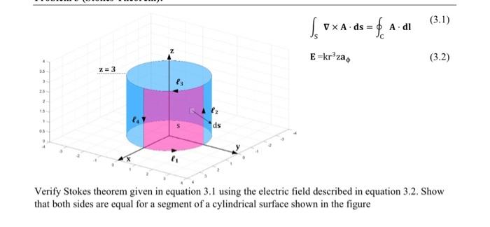 Solved ∫S∇×A⋅ds=∮CA⋅dtE=krr3zaϕ Verify Stokes theorem given | Chegg.com