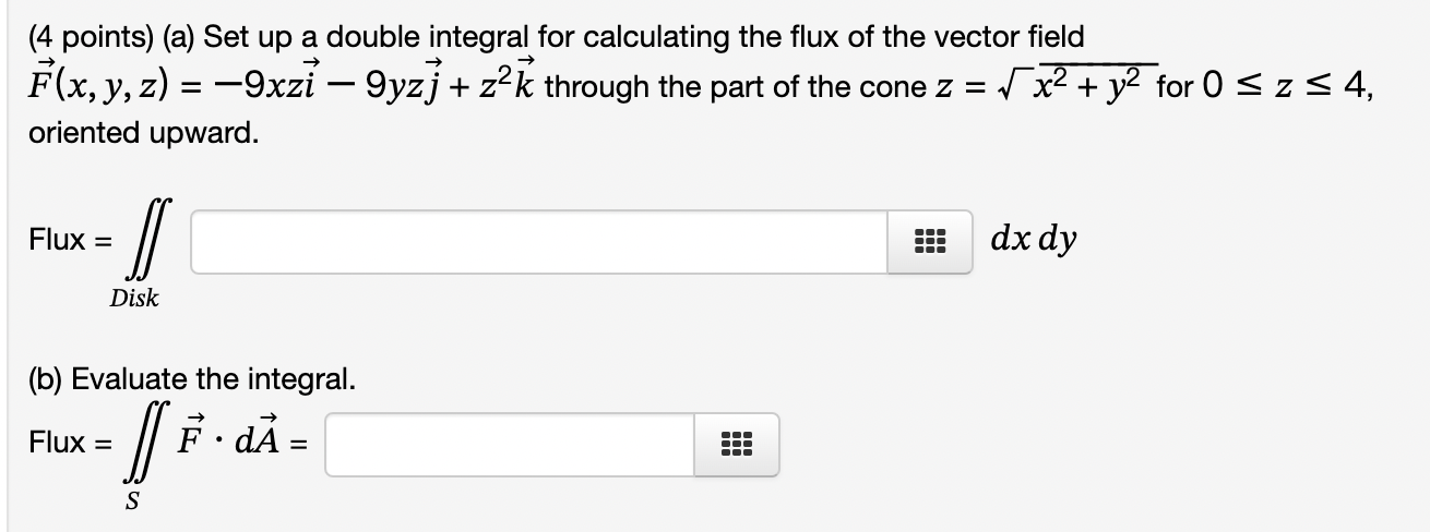 Solved (4 ﻿points) (a) ﻿Set up a double integral for | Chegg.com