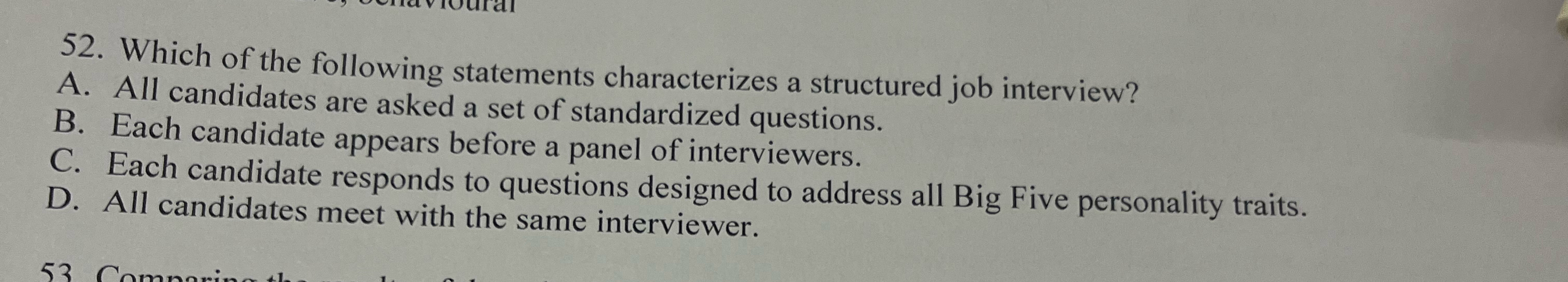Solved Which of the following statements characterizes a | Chegg.com