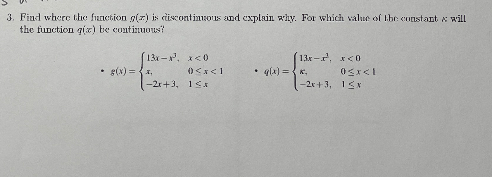 Solved Find where the function g(x) ﻿is discontinuous and | Chegg.com