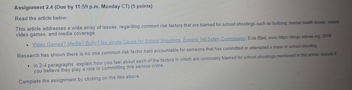 Solved Assignment 2.4 (Due by 11:59 ﻿p.m. ﻿Monday CT) (5 | Chegg.com