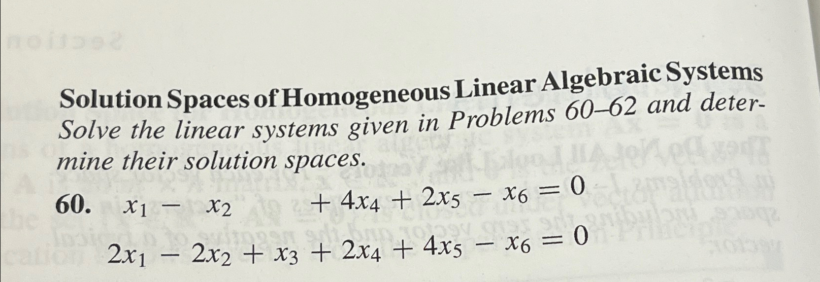 Solved Solution Spaces of Homogeneous Linear Algebraic | Chegg.com